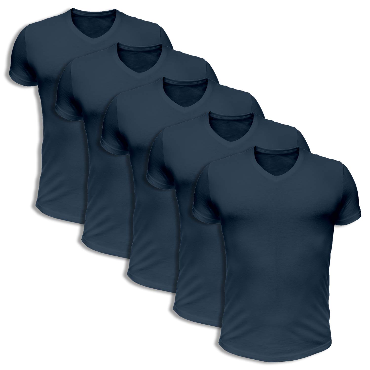 BANNER BUZZ MAKE IT VISIBLE BannerBuzz, Plain Crew Neck T-Shirt Short Sleeve, Cotton Fabric, Unisex, Fabric Warranty for up to 25 Washes (X Large, Blue)