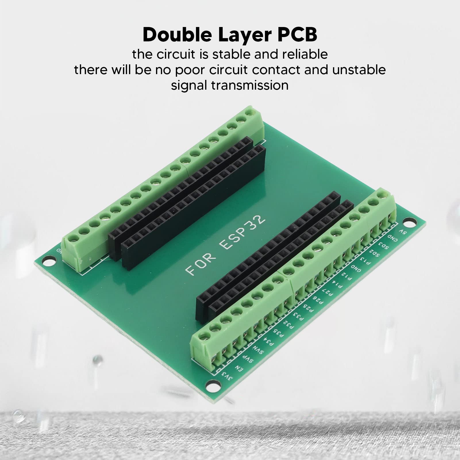 2Pcs ESP32 Development Board, 38 Pin 2 in 1 Dual Cores CPU WiFi Bluetooth Board, Low Power Consumption Processor for 38 Pin Narrow ESP32