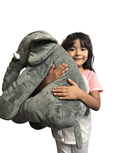 GRIFIL ZERO Big Elephant Stuffed Animal Plush Toy 25 Inches Cute XXL Size Grey Elephant Toy (Grayy)
