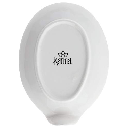 Karma, Boho Spoon Rest, Black and White Ceramic Spoon Rest, Ceramic Spoon Rest for Countertop, Bee
