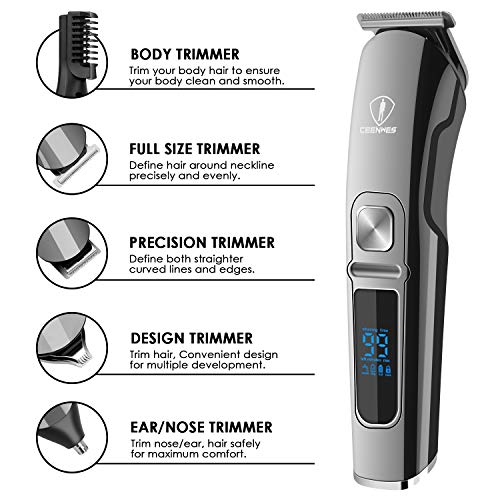 Ceenwes Beard Trimmer Hair Clippers Professional Mens Grooming Kit Cordless Waterproof Nose Trimmer Body Gifts for Men