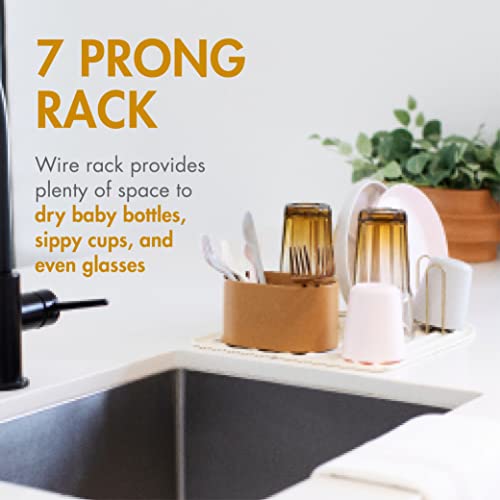 Boon ARC Modular Baby Bottle Drying Rack β Includes Silicone Drying Mat, Accessory Cup, and 7-Prong Wire Bottle Rack β Baby Essentials