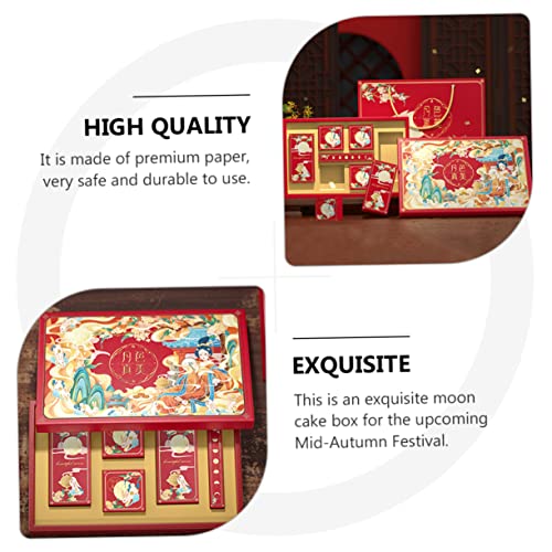 Abaodam 1 Set Moon Cake Box Dessert Containers Mini Paper Cups Mini Muffins Mooncake Packaging Box Christmas Muffin Boxes Bakery Wrapping Box Mid-autumn Festival Supply Moon Cake Case Gift
