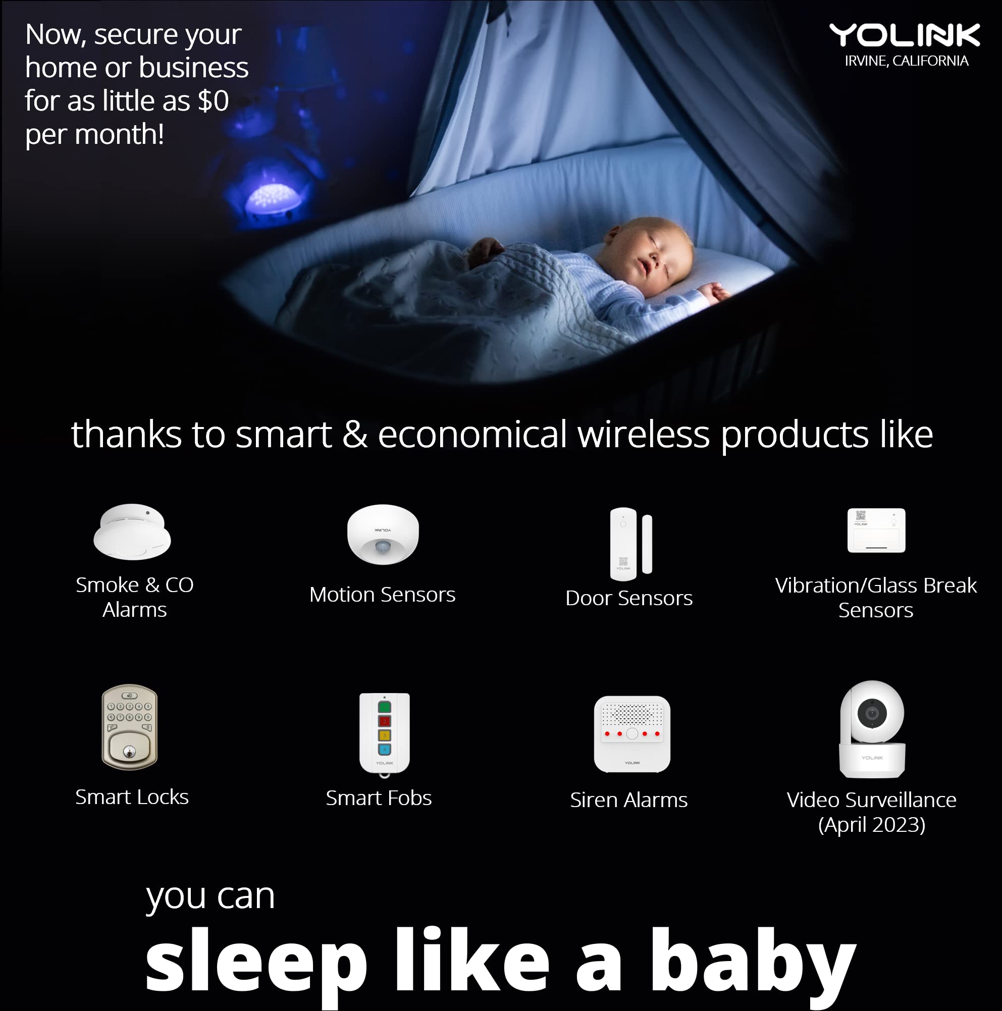 YoLink Smart Home Starter Kit: Smart Plug Mini, Siren Alarm, Water Leak Sensor, Motion Sensor, Temperature/Humidity Sensor, 2 Door/Window Sensors & Hub