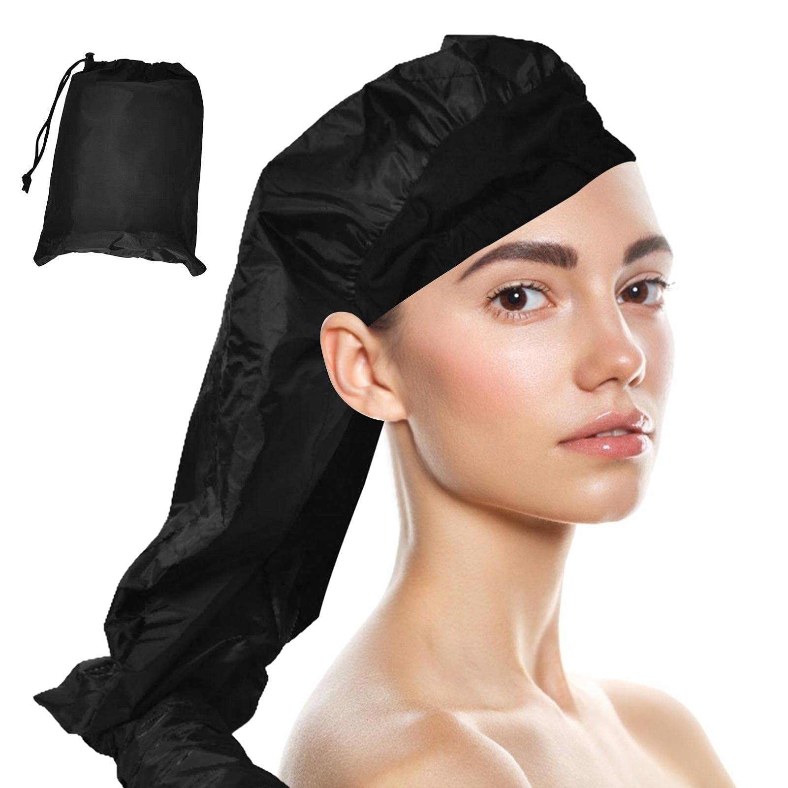 YangMeng Portable Hair Dryer Cap- Relax, Speeds Up Drying Time at Home, Easy to Use for Styling, Curling and Deep Conditioning - Soft, Adjustable, Fits to All Small or Big Heads, Rollers(Black)