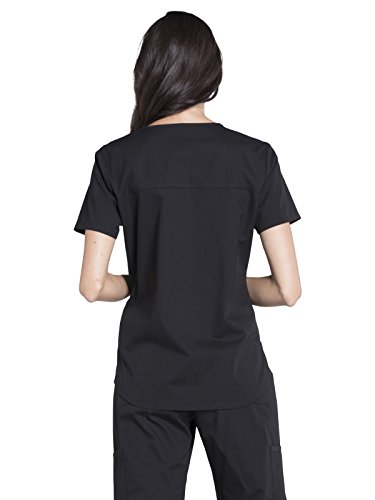 CHEROKEE Workwear Professionals Women Scrubs Top V-Neck WW665, L, Black
