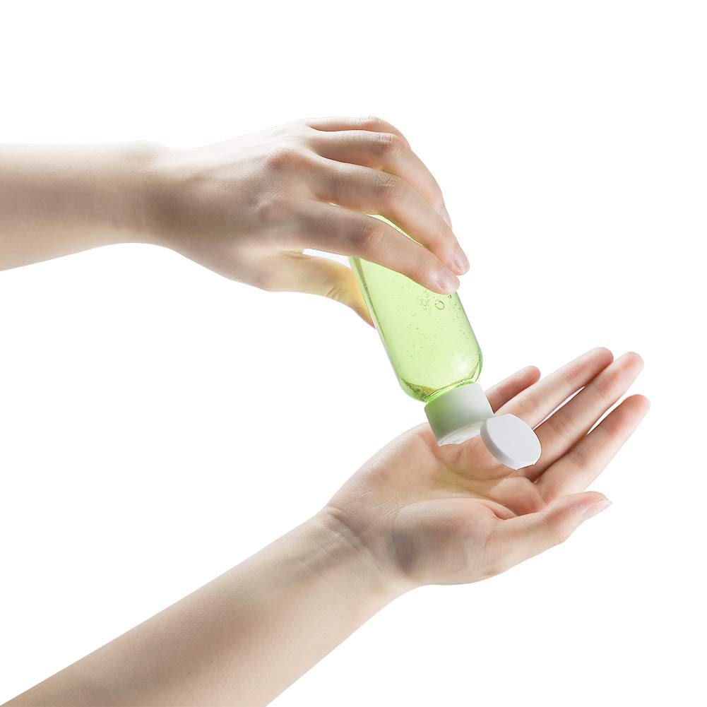 TANCANO Plastic Travel Bottles, Clear 3.4oz/100ml Empty Lotion Bottle Small Squeeze Bottle Containers with Flip Cap for Shampoo Conditioner Toiletries
