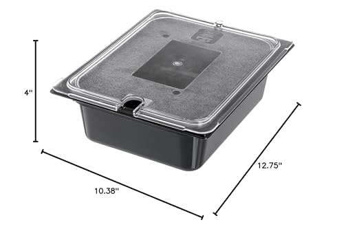 Carlisle FoodService Products 10221B03 StorPlus Half Size Food Pan, Polycarbonate, 4" Deep, Black