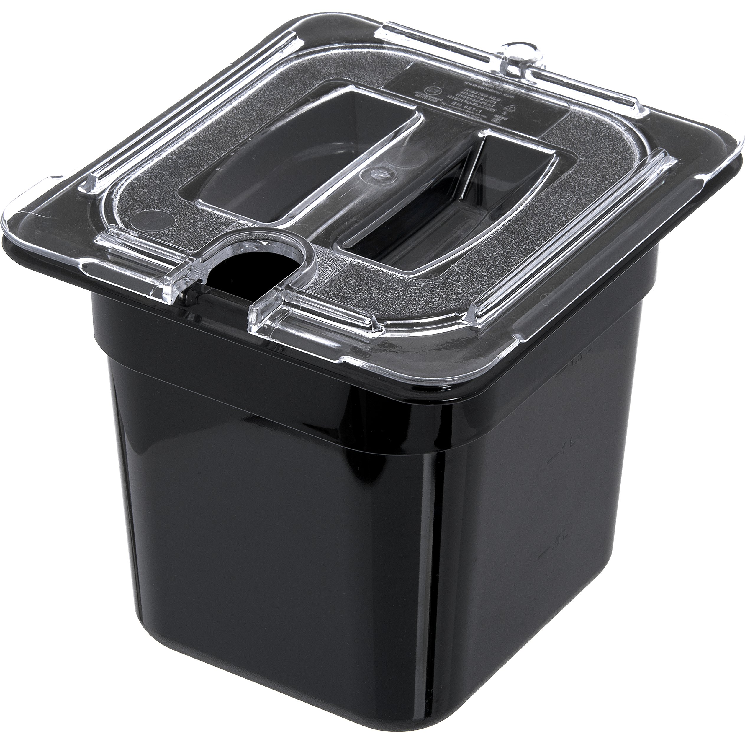 Carlisle FoodService Products 10311U07 StorPlus Sixth Size Polycarbonate Universal Handled Notched Food Pan Lid, Clear