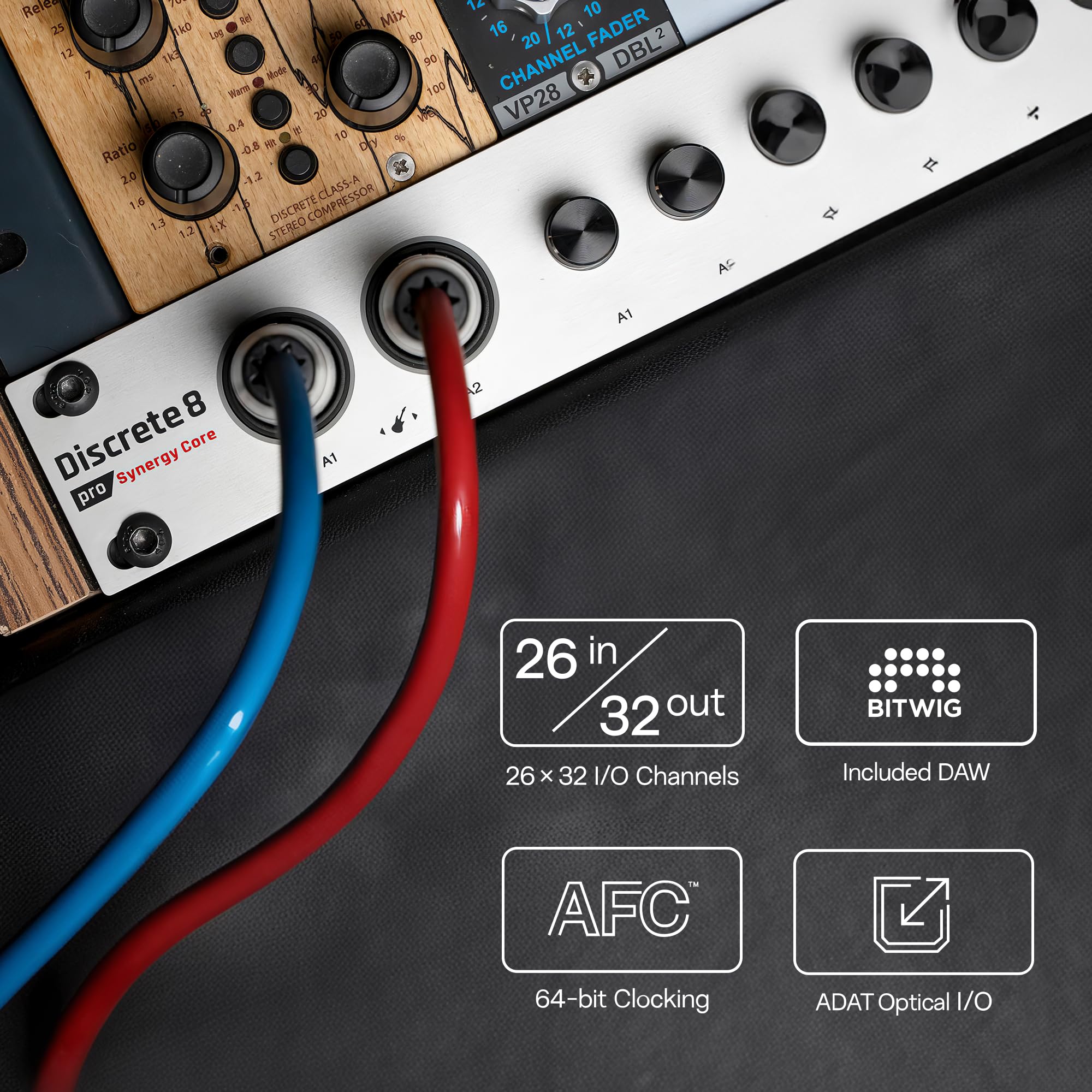 Antelope Audio Discrete 8 Pro Synergy Core Desktop 26x32 Audio Interface - Thunderbolt 3 & USB 2.0 Channel Microphone Preamp Recording, Streaming Studio Audio Interface w/Onboard Real-Time Effects