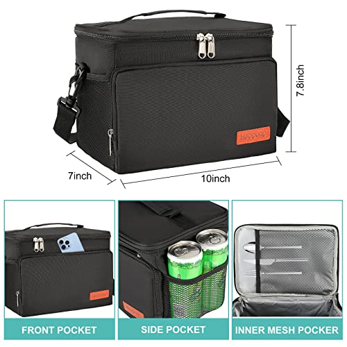 Adult Lunch Bag Men Women Insulated Lunch Box Thermal Cooler Lunch Tote Bag with Adjustable Shoulder Strap for Nurse Office Work Picnic Beach and School