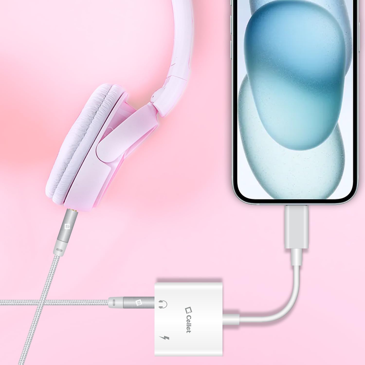 Cellet 3.5mm Aux Audio Adapter USB-C, Type-C USB Enhanced Quality Sound Compatible to iPad, iPad Pro, iPad Air, Samsung Galaxy, Google Pixels, MacBook Pro Air (USB-C to Audio & Power Adapter)