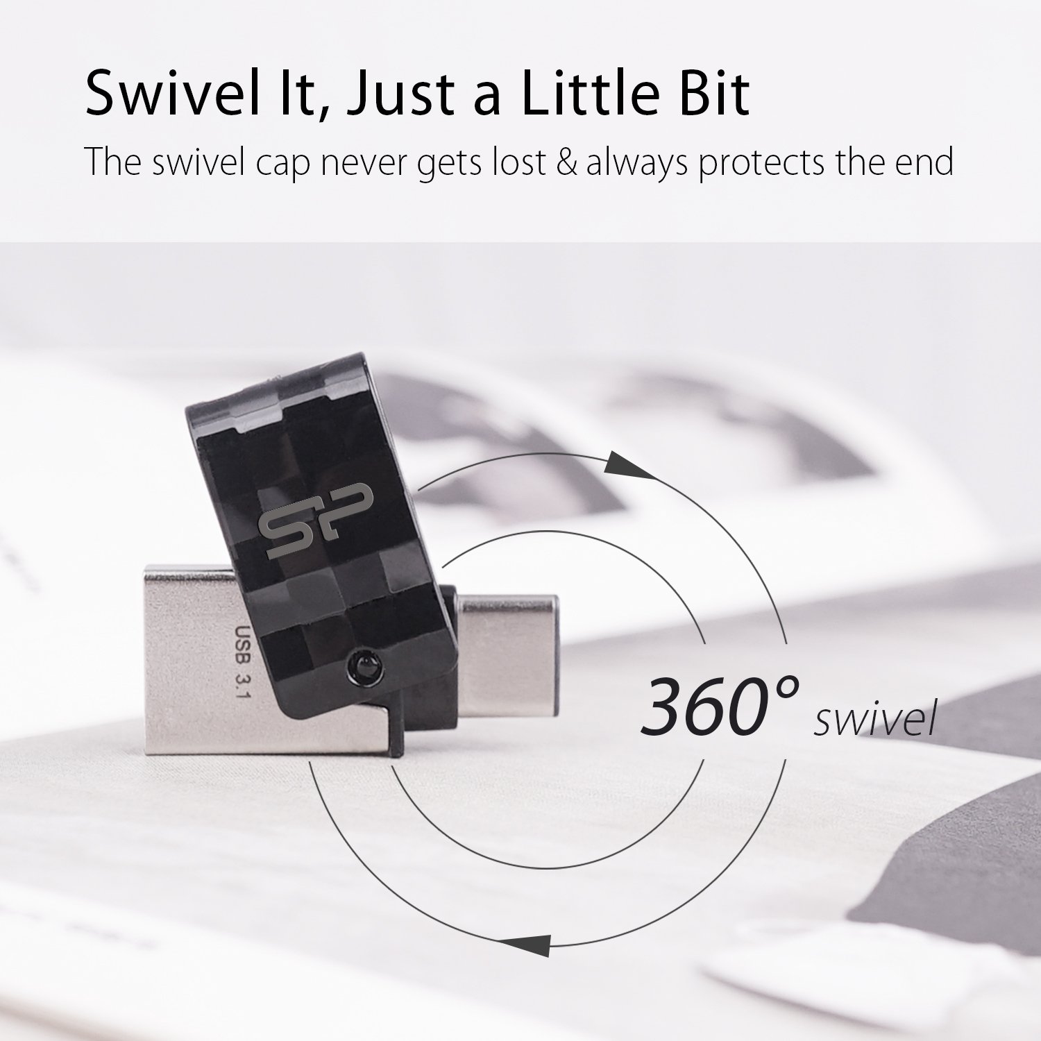 Silicon Power 32GB X5 Flash Drive USB 3.0 Dual Drive USB Type-C C31 Swivel Dual Flash Drive Type C Ready for Smartphones Tablets and New MacBook 5 Pack (S5032GBUC3C31V1KBT)