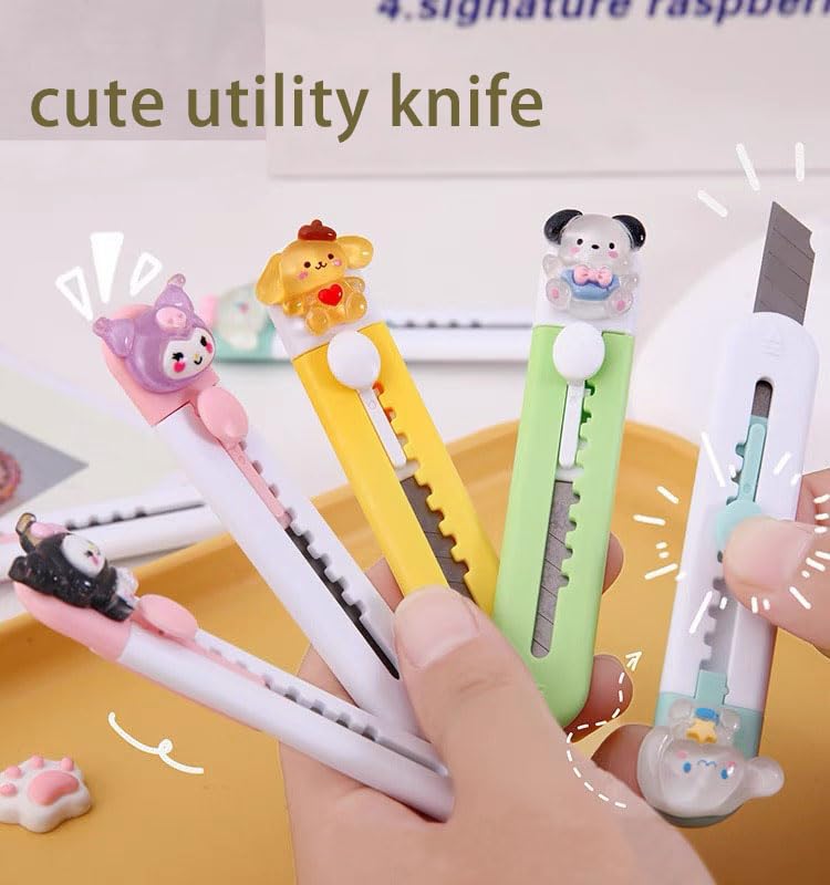 8 Pack Utility Knife Box Cutter Retractable Box Knife with Slide Lock 9mm Snap-Off Box Cutters Lightweight Razor Knife for Office, Home, Crafts, Hobby Use