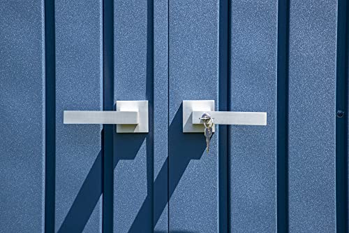 Arrow Shed Elite 12' x 16' Outdoor Lockable Gable Roof Steel Storage Shed Building, Blue Grey