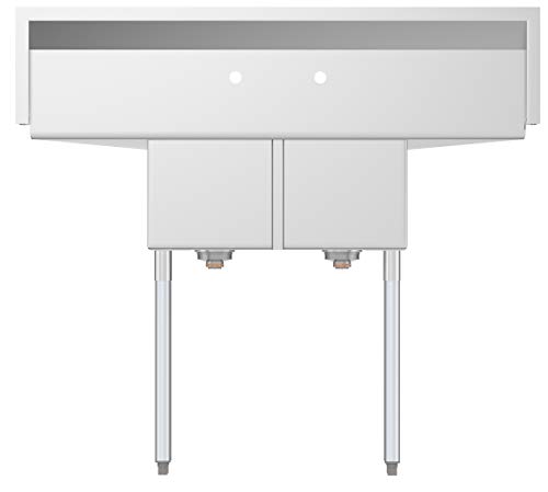 KoolMore - SB121610-12B3 2 Compartment Stainless Steel NSF Commercial Kitchen Prep & Utility Sink with 2 Drainboards - Bowl Size 12" x 16" x 10"