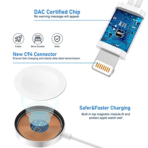 Apple Watch Charger,2023 Upgraded 2 in 1 iPhone and iWatch Wireless Magnetic Fast Charging Cable 6FT with USB-C Charger Block Compatible with Apple Watch Series SE/8/7/6/5/4/3/2/1 & iPhone 14/13/12/11