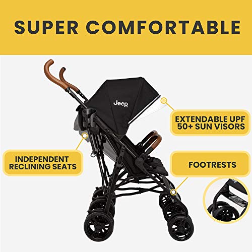 Jeep PowerGlyde Plus Side x Side Double Stroller by Delta Children, Black