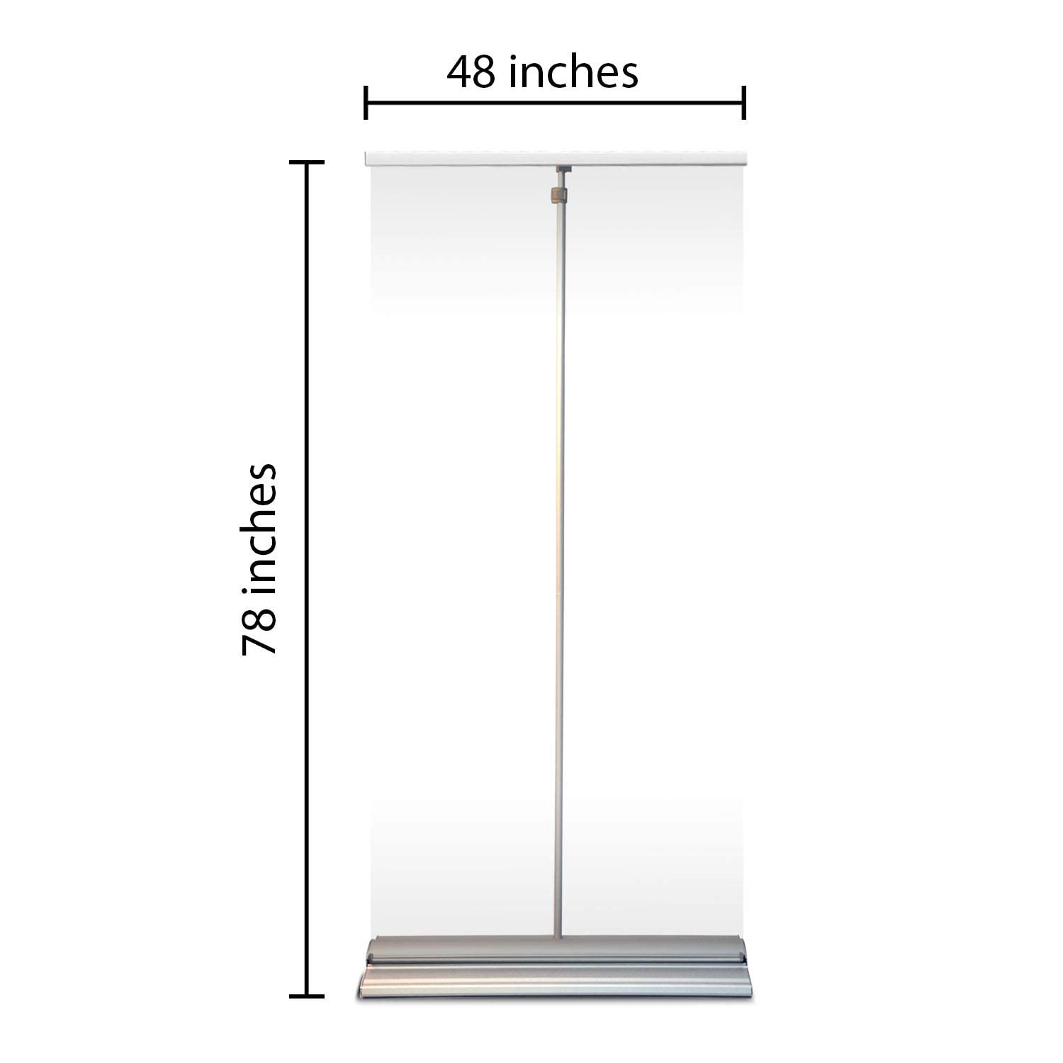 BannerBuzz Floor Standing Sneeze Guard - Full Tarp with Steppy Retractable Stand Isolation Barrier - Clear Film Protective Shield for Cafes, Retail Stores, Cashier, Receptionist (4' x 6.5')