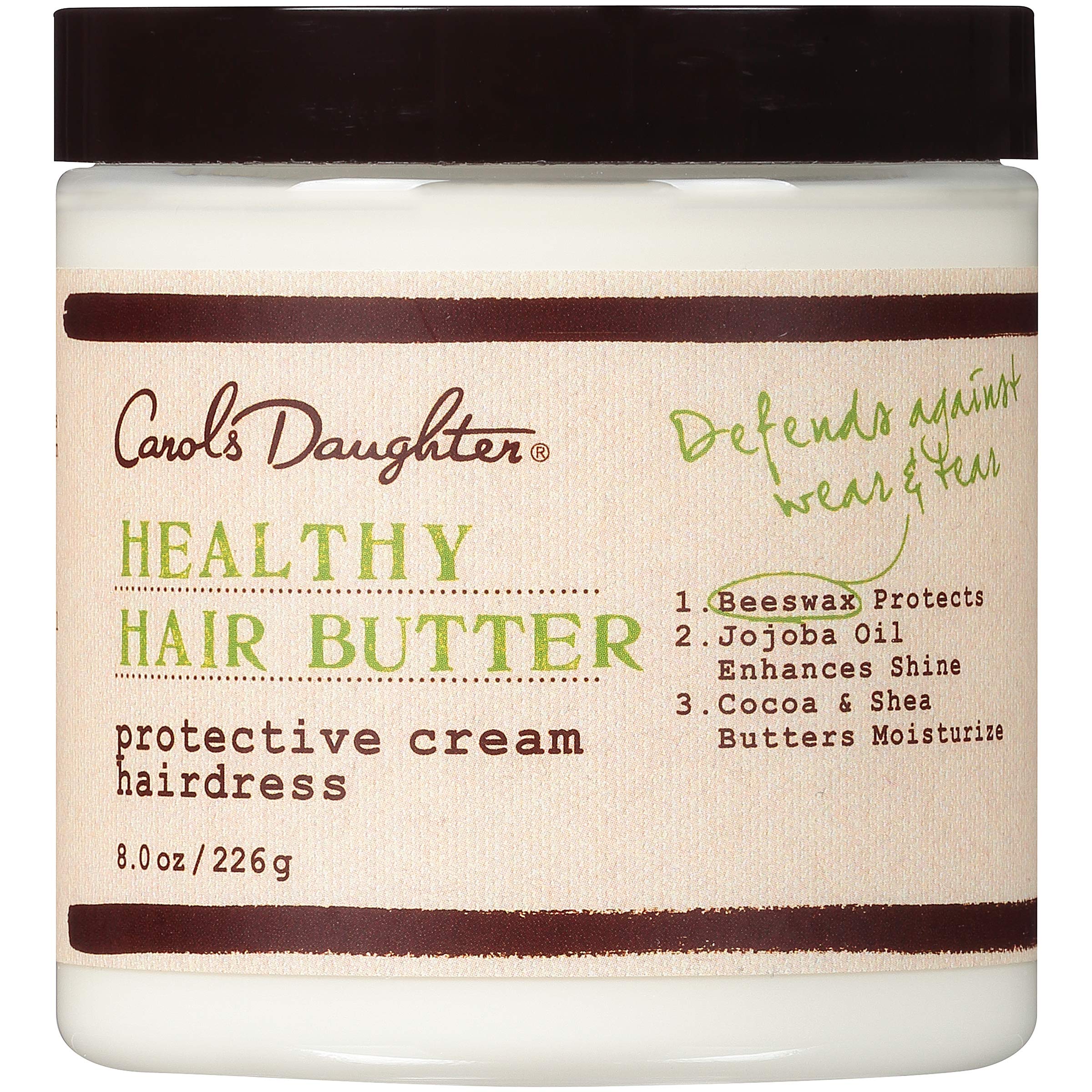 Carol’s Daughter Healthy Hair Butter Protective Cream Hairdress Curl Cream with 7 Essential Oils Shea Butter and Cocoa Butter 8 Ounce for Dry Hair and Scalp, 8 oz