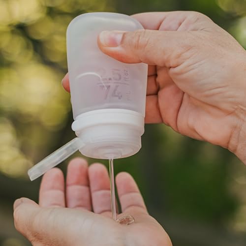 humangear GoToob+ (Small) | Refillable Silicone Travel Bottle | Locking Lid | Food-Safe Material | Clear, Small (1.7 fl.oz; 53ml)