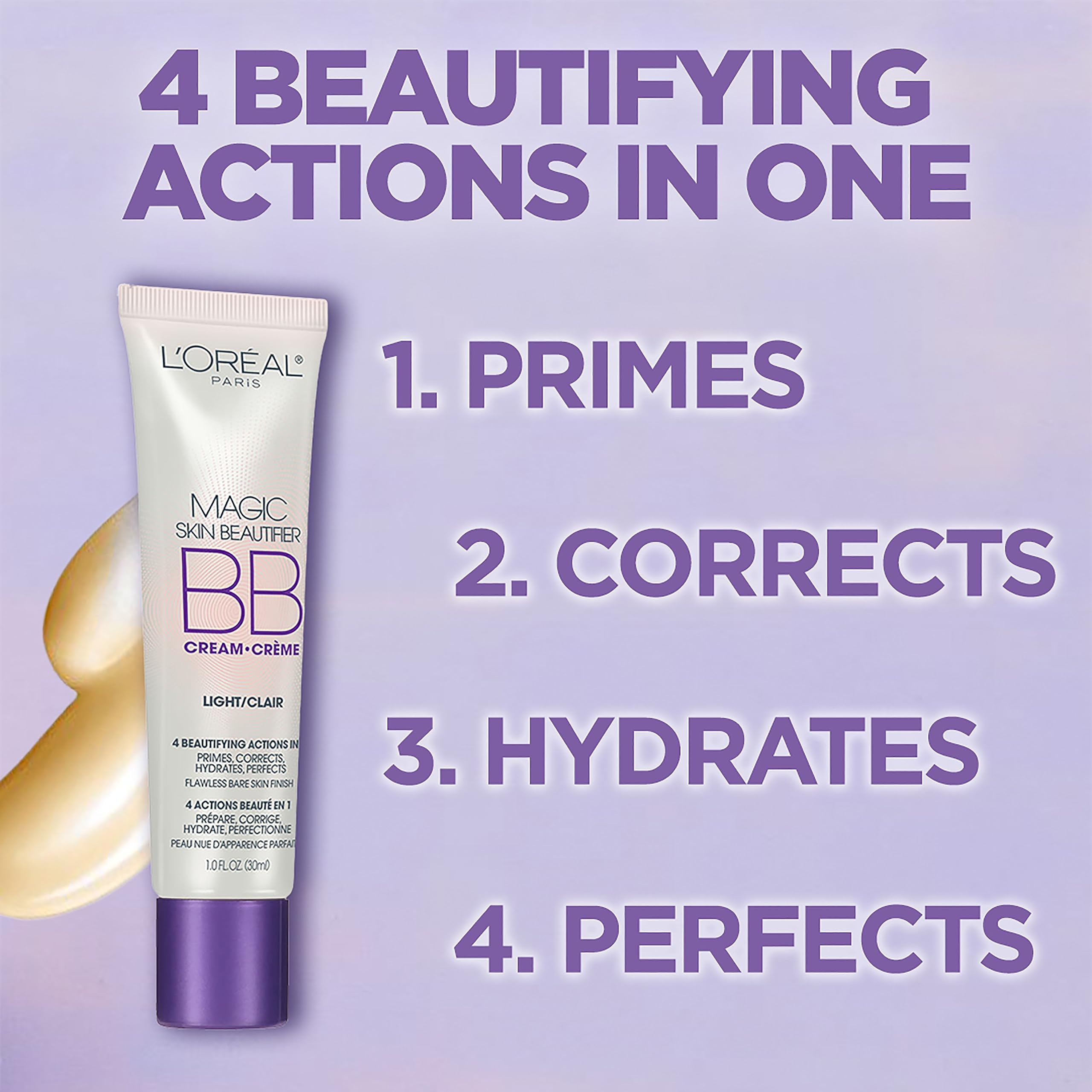 L’Oréal Paris Makeup Magic Skin Beautifier BB Cream Tinted Moisturizer, Anti-Redness, 1 fl oz, 2 Count
