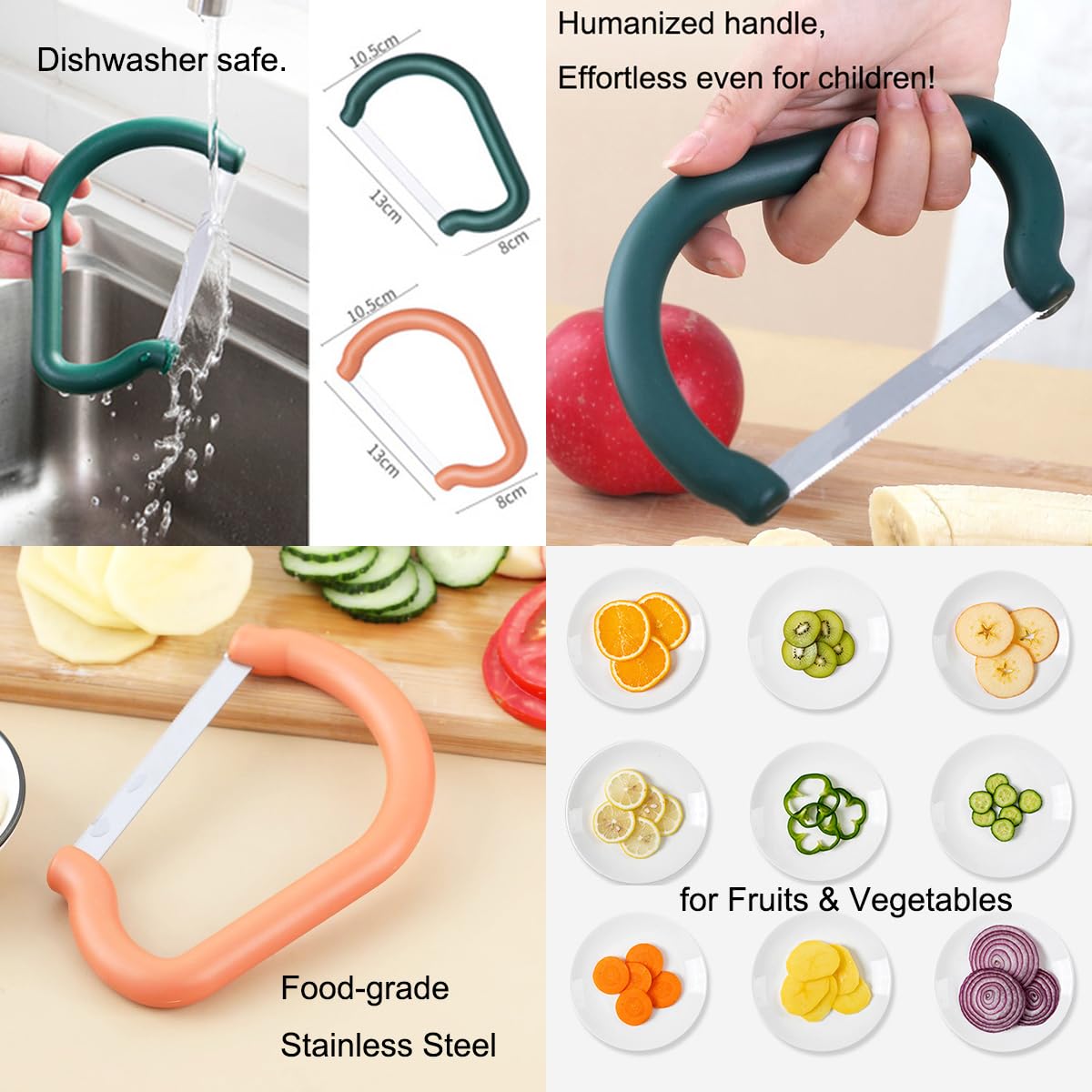 WIUCYS 6.5in Cutting Saw Knives, Serrated Cutter Slicer Knife for Vegetables Bread Fruit, Cooking Learing Practise for Kids Beginner Kitchen Gadget Handcraft Saw Tool 2pcs/set