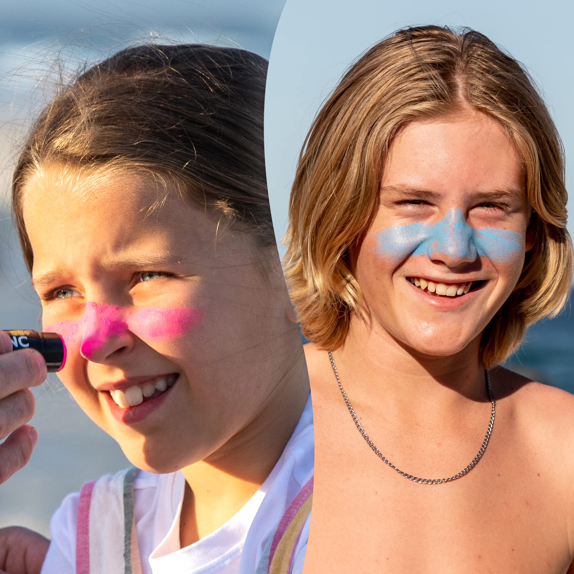 Sun Zapper Zinc Oxide Sunscreen Stick – SPF 50+ Waterproof – 3-Pack (Pink, White, Blue) – For Face & Body – Adults, Kids, Baby – Travel Size – Made in Australia