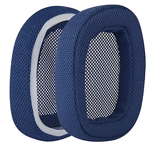 Geekria QuickFit Mesh Fabric Replacement Ear Pads for Logitech G433 G233 G PRO Headphones Earpads, Headset Ear Cushion Repair Parts (Blue)