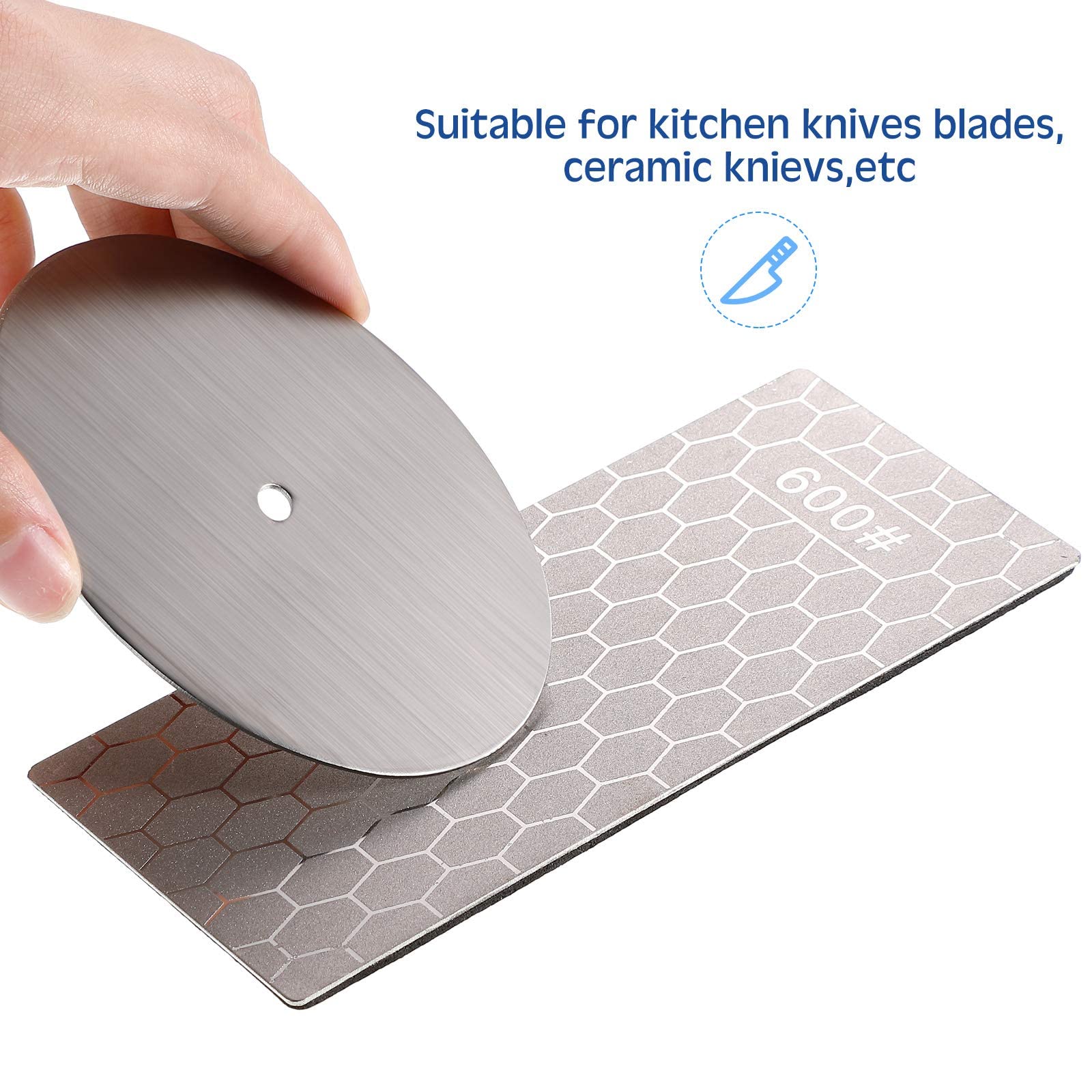 4 Pieces Diamond Sharpening Stone Grit Diamond Plate Honing Stone Diamond Stone for Kitchen Sharpening Dull, Blunt or Tired Edges, 5.9 x 2.48 Inches (400/600/1000/1200 Grit)