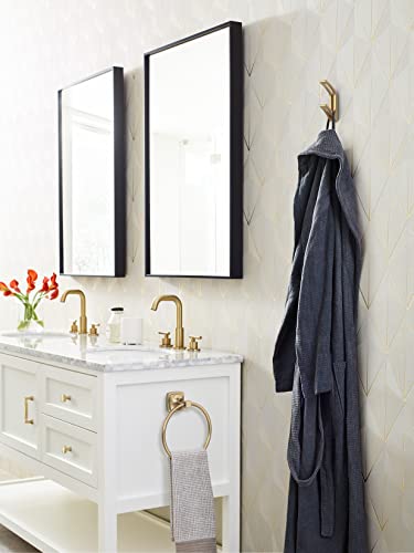 Amerock H37010CZ | Avid Double Prong Decorative Wall Hook | Champagne Bronze Hook for Coats, Hats, Backpacks, Bags | Hooks for Bathroom, Bedroom, Closet, Entryway, Laundry Room, Office