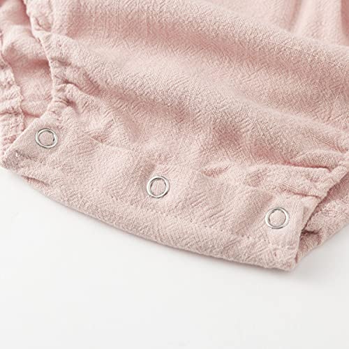 Simplee kids Baby Girls Linen Handmade Jumpsuit Summer Long Sleeve Jumpsuit Newborn Baby
