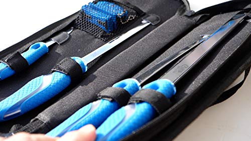Cuda 6-Piece Fish Fillet Knife Set with Knife Sharpener (18133),Blue