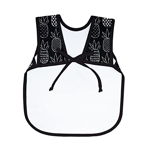 BapronBaby Pineapple Monochrome Bapron - Soft Waterproof Stain Resistant Bib - Machine Washable - 6m - 5yr - (Sz Baby/Toddler 6m-3T)
