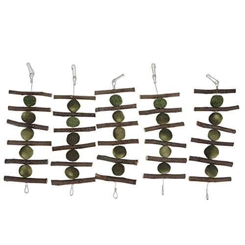 Bunny Chew Toys, Attractive Improve Appetite Healthy Hanging Wood Grass Ball String for Rabbits