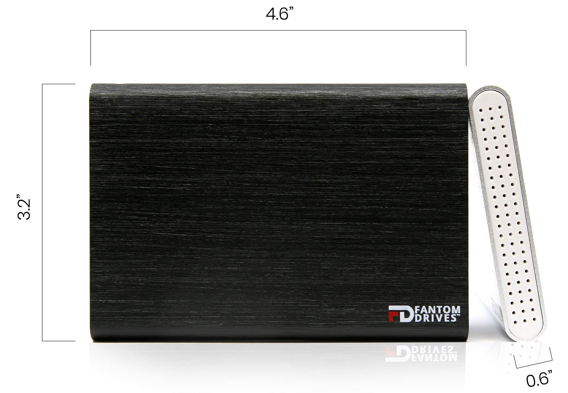 Fantom Drives FD 2TB Portable Hard Drive - USB 3.2 Gen 2 Type-C - 10Gbps - Aluminum - Silver - Compatible with Mac/PC/PS4/Xbox (GF3SMC2000U)