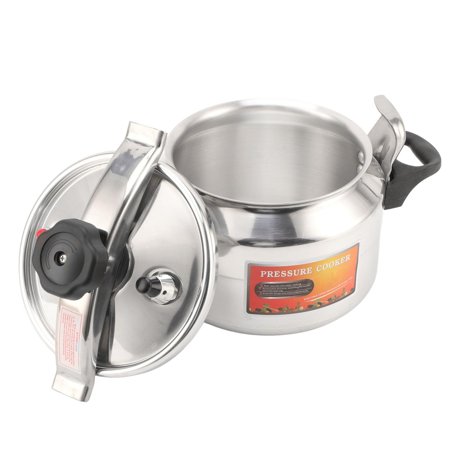 Aluminum Pressure Cooker, 3L/4L/5L Large Capacity Pressure Cooker for Gas Stove Induction Cooker, Explosion Proof Pressure Canner with Easy Lock Lid, Fast Cooking Cookware (3L-18CM Bottom)