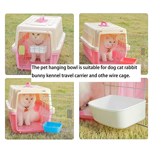 AMZSYLV Rabbit Feeder Waterer Chicken Guinea Pig Cage Bowl Food Water Hanging Watering Container Feeding Dish Coop Cup Treats Drinker for Pigeon Dove Puppy Cat Bird Bath Basin Hamster Bed (Pack of 3)