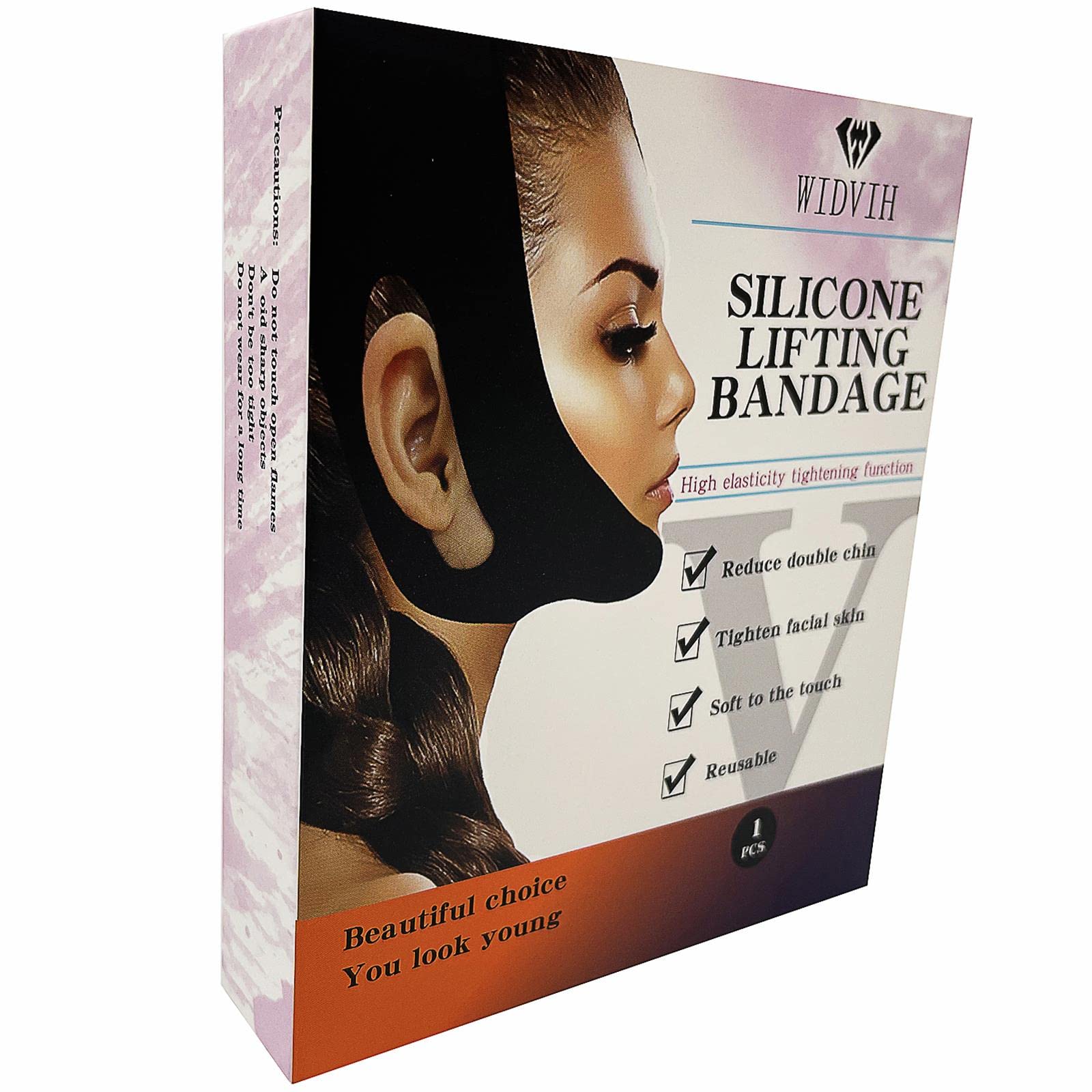 Silicone Chin Strap,V Line Lifting Mask Double Chin Strap,V Shaped Face Mask Jaw Strap,Jaw Exerciser,Black