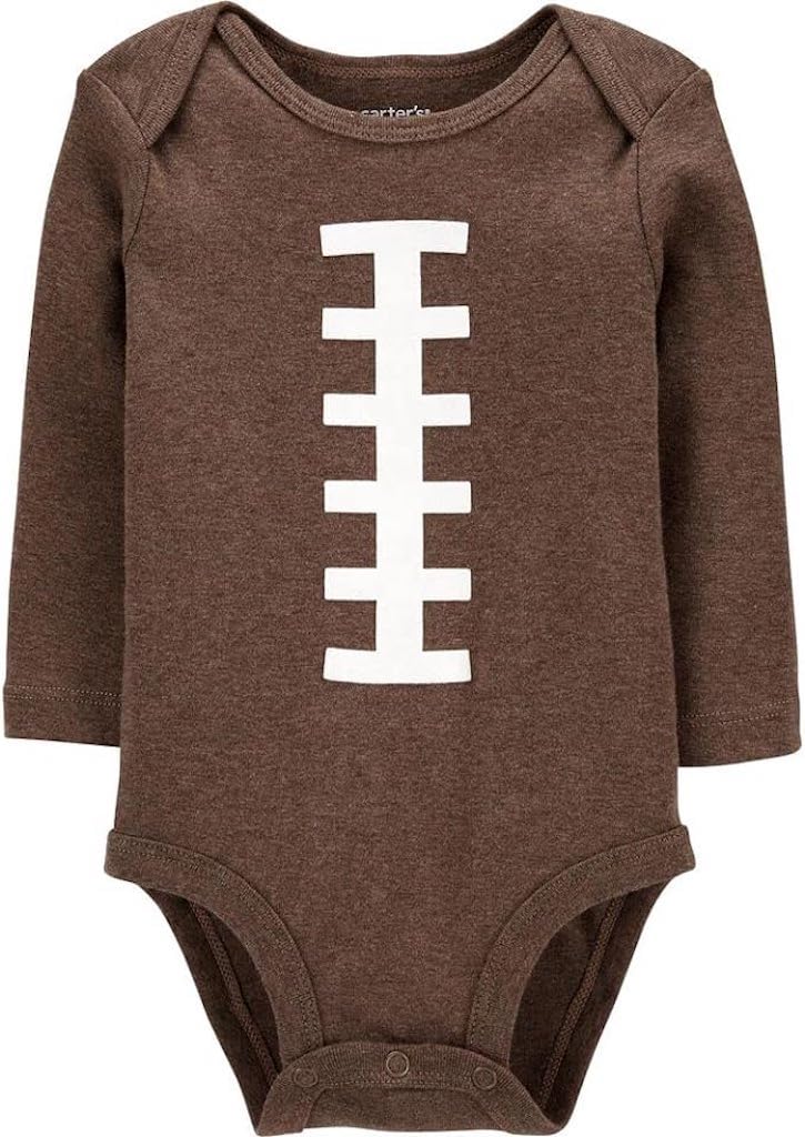 Carter's Baby Boy's Thanksgiving Football Long Sleeve Bodysuit (3 Months), Brown