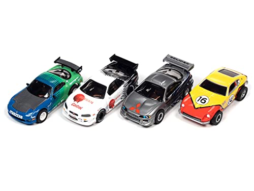 Auto World Xtraction Import Heat 1999 Nissan Skyline GTR (White/Black) HO Scale Slot Car