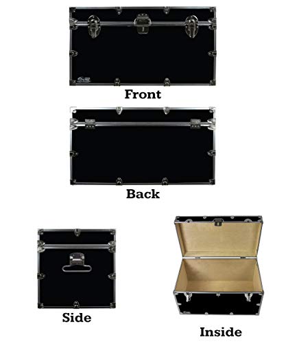 C&N Footlockers Graduate Storage Trunk with Wheels - Rolling Camp or College Dorm Chest - Lockable - 32 x 18 x 18.5 Inches