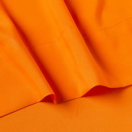 Celine Linen Best, Softest, Coziest Bed Sheets Ever! 1800 Thread Count Egyptian Quality Wrinkle-Resistant 4-Piece Sheet Set with Deep Pockets, King Vibrant Orange