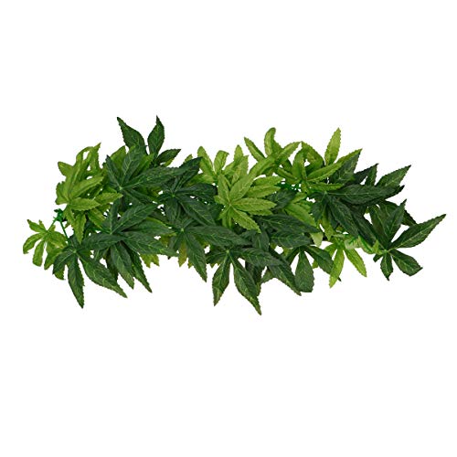 POPETPOP Reptile Plants Hanging - Terrarium Plants with Suction Cup for Bearded Dragons Lizards Geckos Snake Pets and Hermit Crab Tank Habitat Decorations - 12 inches