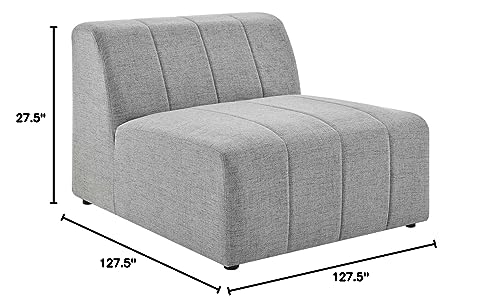 Modway Bartlett Channel Tufted Upholstered Sectional Sofa, 5-Piece L-Shape, Light Gray