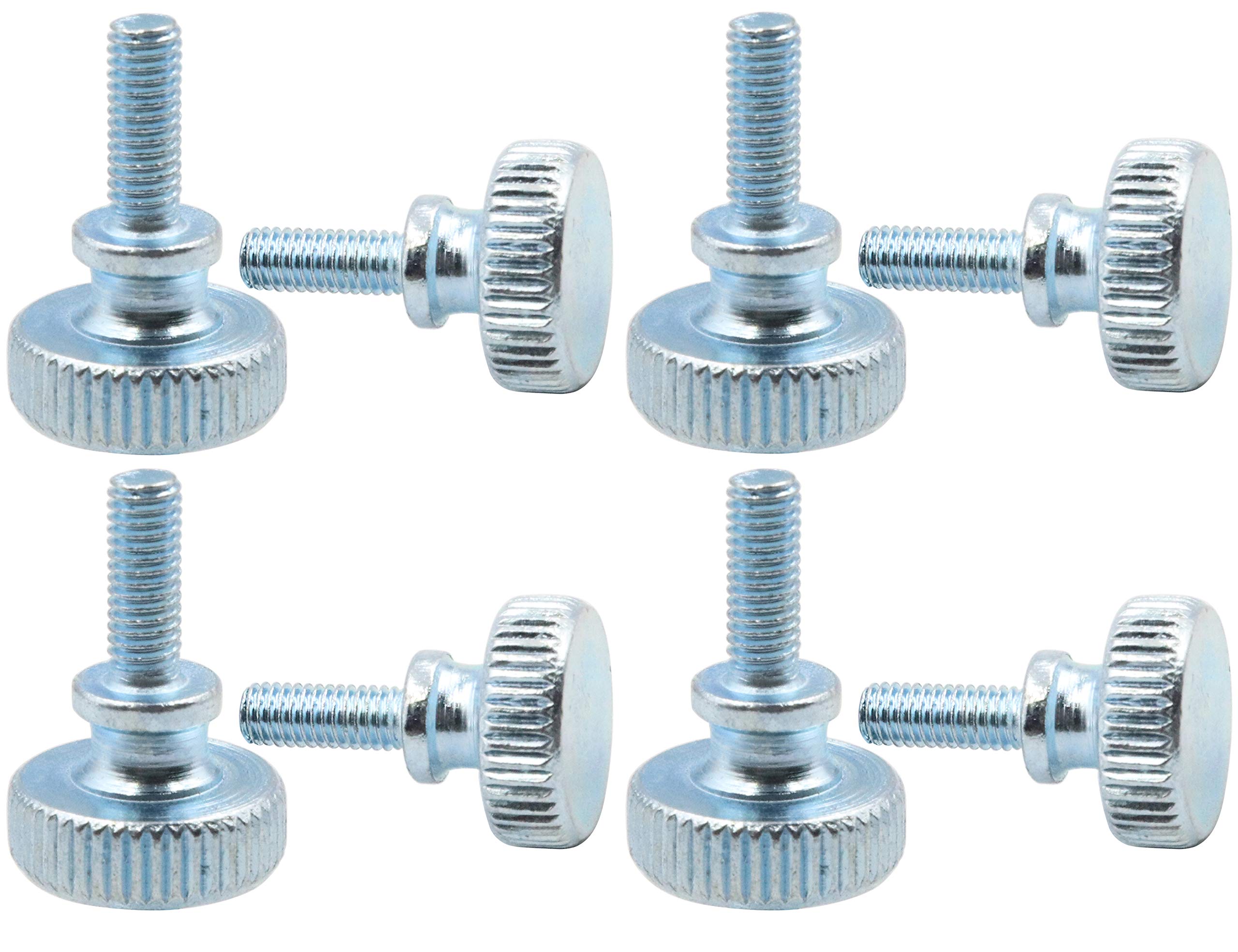 LBY 30pcs Knurled Hand Screw, M3 x 6mm Flat Knurled Head Fully Threaded Thumb Screws(Double Layer Step), Carbon Steel Galvanize