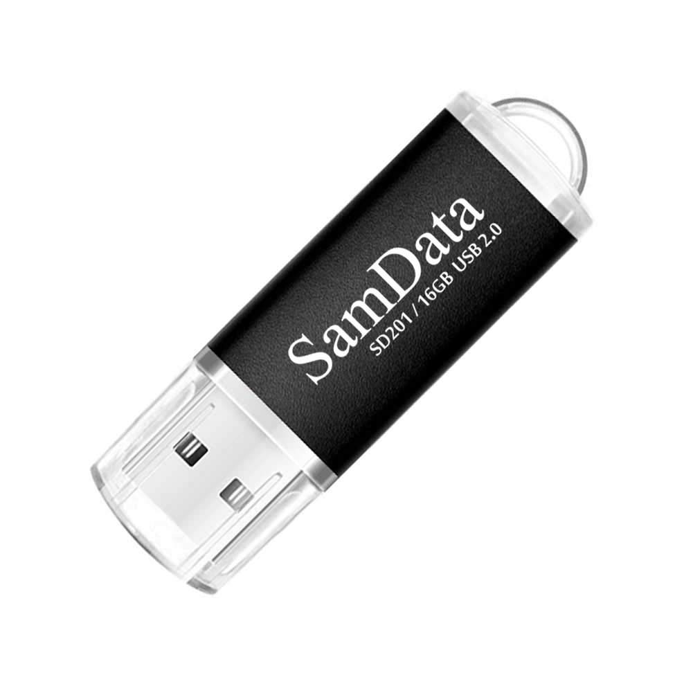 SamData 5 Pack 16GB USB 2.0 Flash Drive Thumb Drives Memory Stick, 5 Colors: Black Blue Green Gold Red