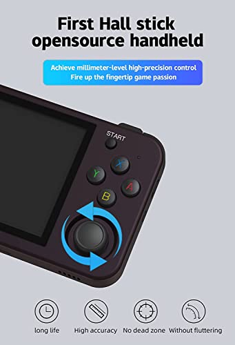 ANBERNIC RG353M Handheld Game Console , Aluminum Alloy CNC Process Dual OS Android 11 + Linux System Support 5G WiFi 4.2 Bluetooth Built-in 64G SD Card 4452 Games (Deep Purple)