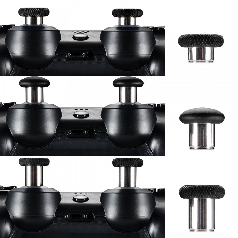 eXtremeRate 8 in 1 Metal Magnetic Black Thumbsticks Analogue Joysticks Replacement Repair Kits for Xbox One S X Elite PS4 Slim Pro Controller with T8H Cross Screwdrivers