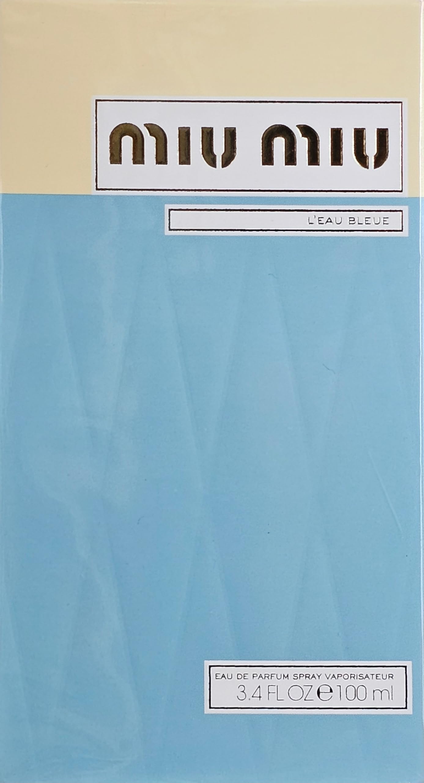 Miu Miu L'Eau Bleue Eau De Parfum Spray For Women 3.4 OZ.